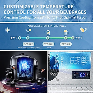 HCK 24 Inch Outdoor Refrigerator, Undercounter Refrigerators with Stainless Steel Door, 161 Can Beverage Fridge for Home Bar, Kitchen, Patio, Outdoor, and Commercial Use - 5.12 Cu.Ft