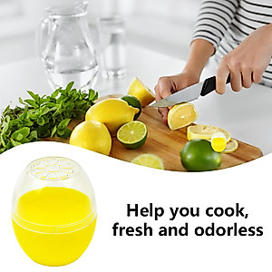 JIANWEI Lemon Keeper Lemon Saver, Lemon Storage Containers Reusable Lemon Holder Organizer, Kitchen Storage Container Safe Transparent Lid(Yellow)