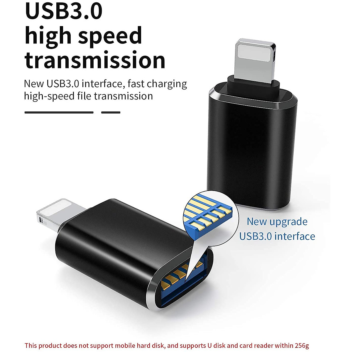 (Apple MFi Certified)Lightning Male to USB3.0 Female Adapter OTG Cable,2 Pack Portable USB Camera Adapter OTG Data Sync Cable for iPhone13/12/11/Xr/X/XS/8/7/Card Reader/Flash Drive/Mouse/MIDI Keyboard