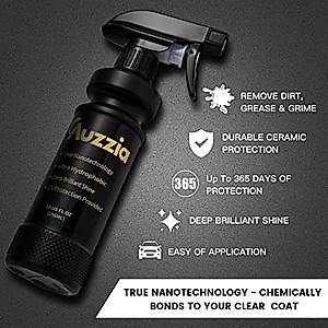 Auzzia Ceramic Spray Coating for Cars, Waterless Car Wash & Wax, High-Gloss Hydrophobic Paint Sealant Protection, Quickly Applies in Minutes, 12 Months Lasting Shine - 10 Fl Oz