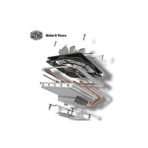 Cooler Master GeminII M5 LED - 2U Low Profile CPU Cooler with 5 Direct Contact Heatpipes & XtraFlo 120 Slim Fire Red LED PWM Cooling Fan for Intel AMD RR-T520-16PK (GeminII M5)