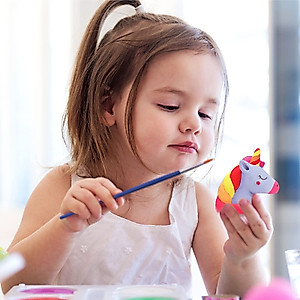 Funto Paint Your Own Unicorn and Animal, 16 Figurines Arts and Crafts Set for Kids, Ceramics to Paint, STEAM Projects Creative Activity DIY Toys Gift for Boys & Girls Age 3+, with Paint & Brushes
