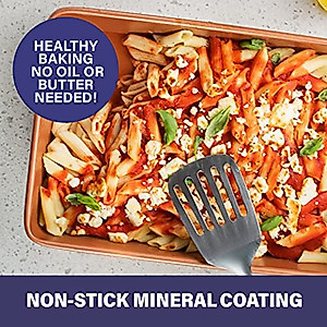 Gotham Steel Ultra Nonstick Square Baking Pan, Dishwasher Safe Square Cake Pan with No Warp & Even Heating Technology, Oven & Metal Utensil Safe, Brownie Pan & Cake Baking Pan – XL 9.5” x 9.5” x 2”