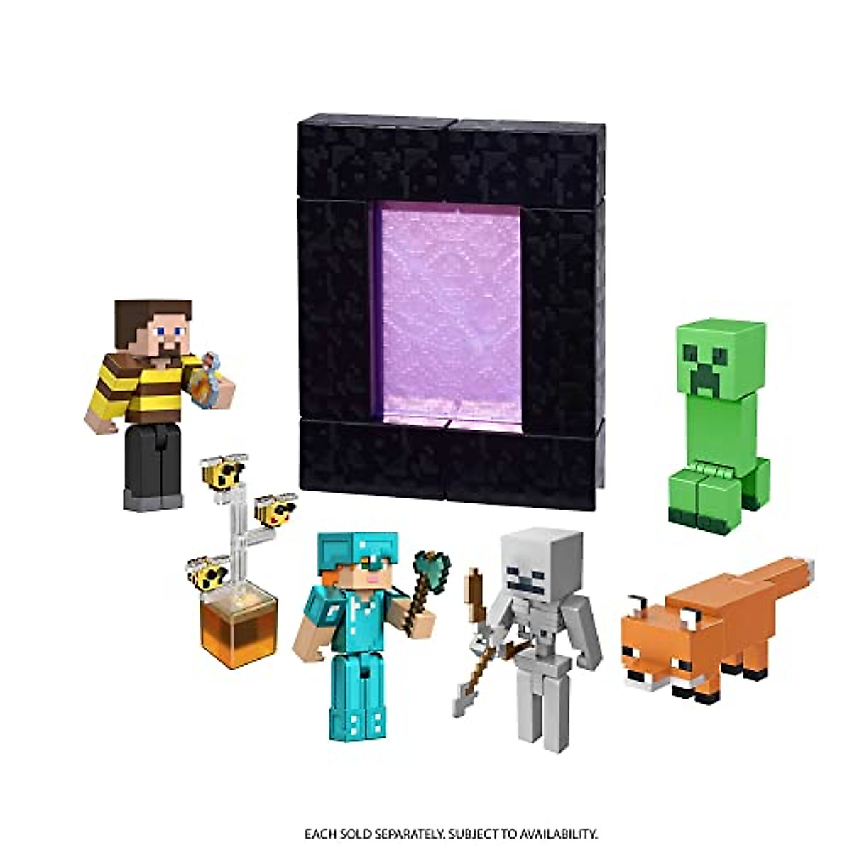 Mattel Minecraft Bees Action Figure, 3.25-in, with 1 Build-a-Portal Piece & 1 Accessory, Building Toy Inspired by Video Game, Collectible Gift for Fans & Kids Ages 6 Years & Older
