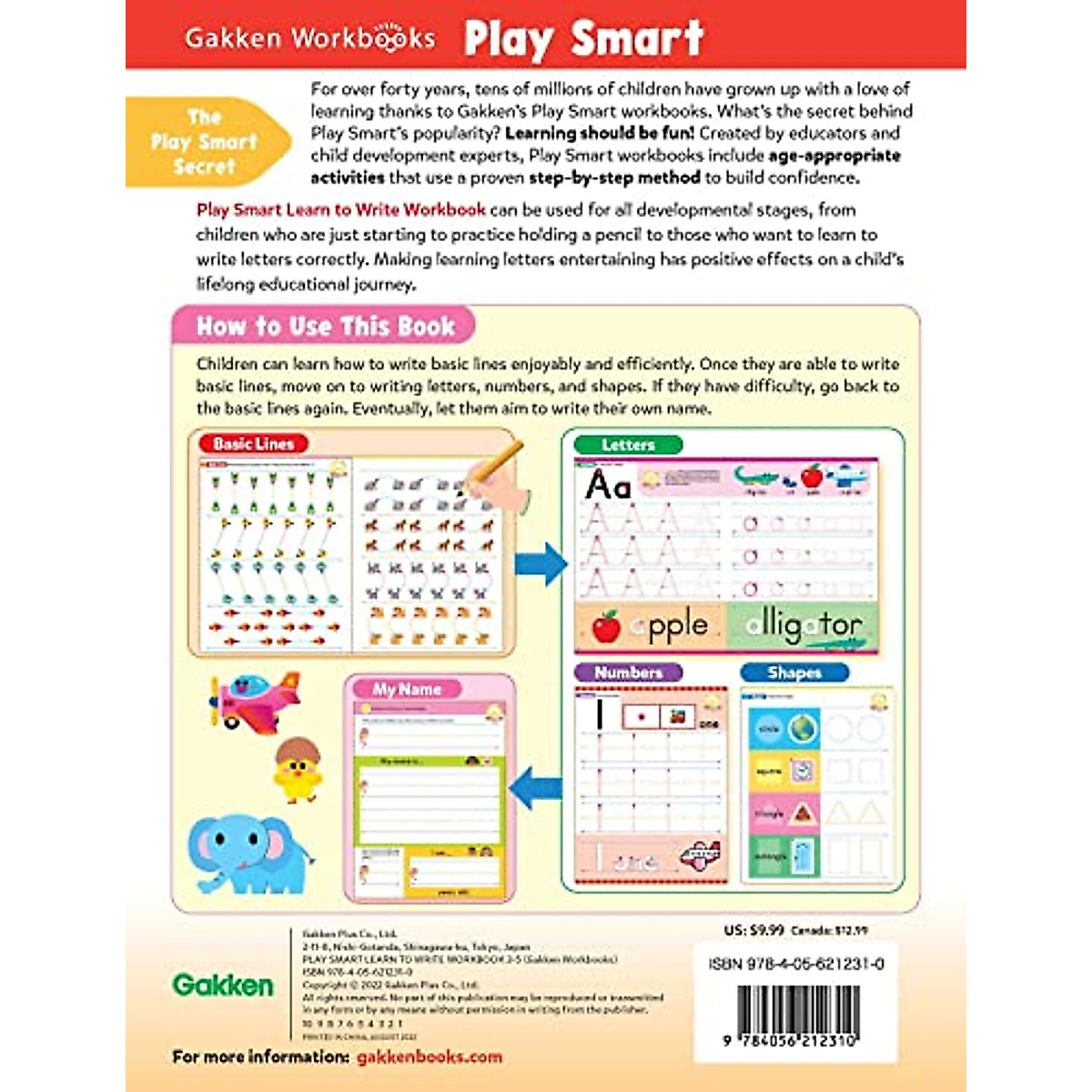 Play Smart Handwriting Workbook Ages 3-5: Handwriting Practice: Preschool Activity Book With Stickers