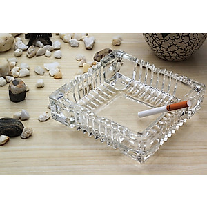 Amlong Crystal Large Classic Square Ashtray 6 inch x 6 inch