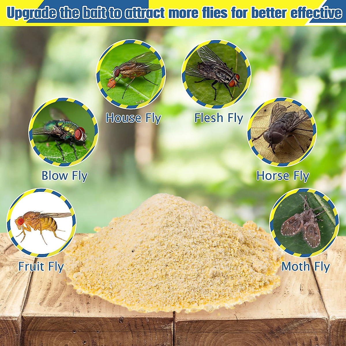 Qualirey 3 Pack Large Fly Traps Outdoor, Disposable Hanging Flies Trap Non Toxic Fly Killer Trap Bag Catcher for Outside Farms, Chicken Coops, Stables, Barns, Horse, Garbage Cans, Yard, Backyard