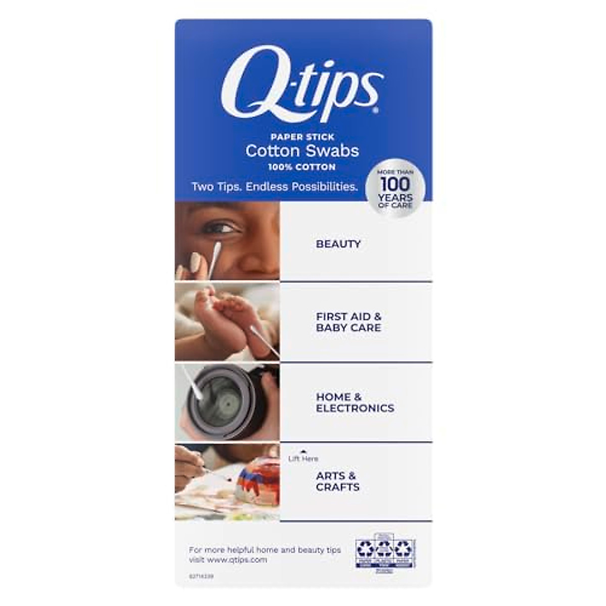 Q-tips Cotton Swabs For Hygiene and Beauty Care Original Cotton Swab Made With 100% Cotton 625 Count