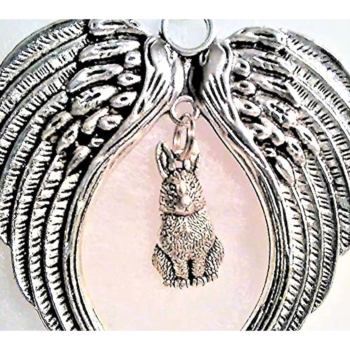 Bunny Loss Memorial Angel Wings Ornament Keepsake Sympathy Gift for Pet Owner