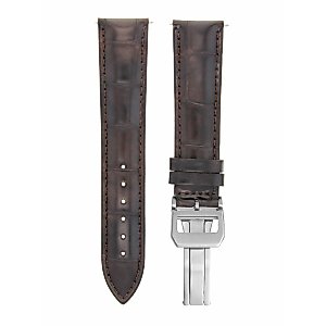 Ewatchparts 21MM LEATHER STRAP WATCH BAND COMPATIBLE WITH IWC PILOT PORTUGUESE PORTOFINO + CLASP D/BROWN