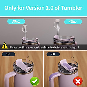 Silicone Spill Proof Stopper Toper Cover Set of 3, Compatible with Stanley Cup 40oz/ 30oz, Tumbler Accessories, Including 2 Straw Cover Cap, 2 Square Spill Stopper and 2 Round Leak Stopper