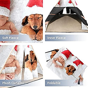 RATGDN Small Pet Hideout Christmas Baby and Dog Sleeping Hamster House Guinea Pig Playhouse for Dwarf Rabbits Hedgehogs Chinchillas