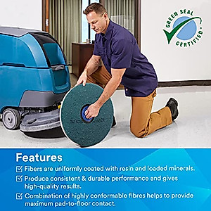 3M Blue Cleaner Pad 5300, 17 in, 5/Case