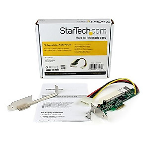 StarTech.com PCI Express to PCI Adapter Card - PCIe to PCI Converter Adapter with Low Profile / Half-Height Bracket , TAA (PEX1PCI1)