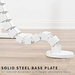 VIVO Vertebrae Cable Management Kit, Height Adjustable Desk Quad Entry Wire Organizer, White, DESK-AC01C-W