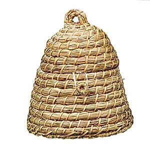 MY SWANKY HOME Natural Large Seagrass Beehive Shape Basket Set 2 Old Fashioned Rustic Outdoor