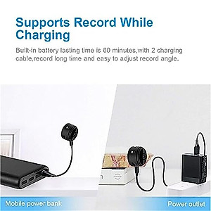 Gosuguu Mini 1080P HD Camera Wireless WiFi for Home - Security Cam Night Vision Motion Detects with 360° Adjust Snake Tube,Built-in 320mA Battery,Support 2.4GHZ WiFi