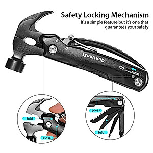 Gift for Men Dad Husband Brother Boyfriend Boys, Hammer Multi-Tool, Personalized Men Gift for Christmas Present Stocking Stuffer, Cool Birthday Gift Idea for Men Adult Son,12-in-1 Hammer Multitool