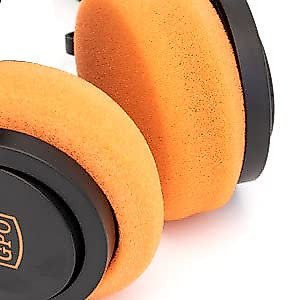 GPO Retro Bluetooth Headset, Wireless Bluetooth Headphones with 20H Playtime, 200H Standby, Lightweight Retro Headphones with Built-in Mic, Black and Orange