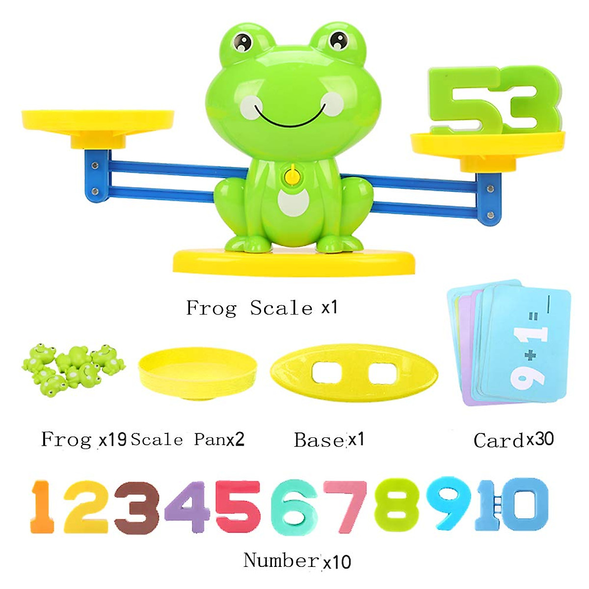 miYou STEM Math Toy Educational Balance Game and Counting Frog Set for School Kids Years 3 4 5 6 7