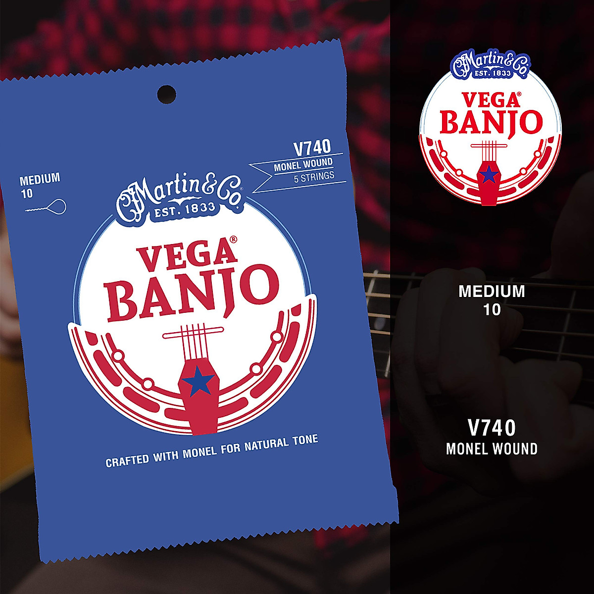 Martin Vega Banjo 5-Strings, Medium Gauge (V740)