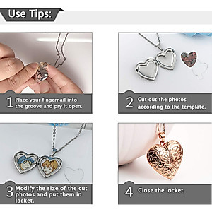 YOUFENG Locket Necklace that Holds Pictures Flower Lockets Necklaces Pendant 18K Gold Plated Gifts Jewelry Rose Gold Heart
