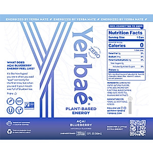 Yerbae Energy Seltzer - Variety Performance Pack, 0 Sugar, 0 Calories, 0 Carbs, Energized by Yerba Mate, Naturally Caffeinated & Plant-Based, Healthy Alternative to Coffee and Sugary Sodas, 12oz cans (12 Pack)