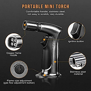 Whiskey Smoker Kit with Torch,Cocktail Smoker,Bourbon Smoker Kit, Old Fashioned Smoker Infuser Kit with 6 Flavour Wood Chips, Drink Smoker Kit, Gifts for Friends, Dad, Bar Whiskey Lovers(No Butane)