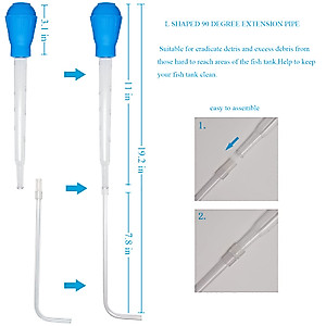 AREPK Aquarium Coral Feeder Fish Feeder Waste Clean Tool Manual Cleaner Water Changer Fish Tank Cleaning Tool Siphon Dropper Waste Remover Aquatic Bottom Feeder Pipette