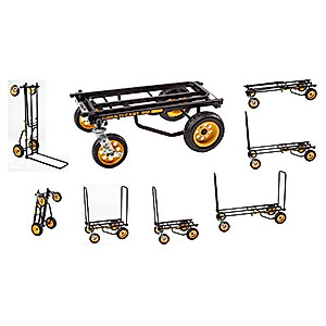 Rock-N-Roller R12RT (All Terrain) 8-in-1 Folding Multi-Cart/Hand Truck/Dolly/Platform Cart/34" to 52" Telescoping Frame/500 lbs. Load Capacity, Black