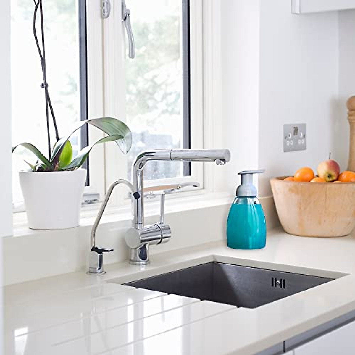 (3 Pack) Clear Plastic Foaming Soap Dispensers Pump-Bottles Compatible with Dr. Bronners Castile Liquid Soap, 250ml (8.5 oz) - Pack of 3