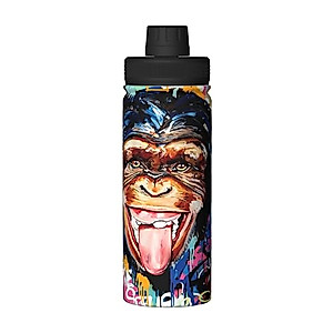 Eevikion Banksy Artist Graffiti Stainless Steel Insulated Tumbler Sports Water Bottle Hot and Cold Travel Cup 18oz