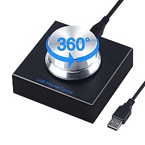 USB Volume Control Knob，Multimedia Controller with One-Click Mute Function，Audio Adjuster Compatible with Win7/8/10/XP/Mac/Vista/Android/IOS
