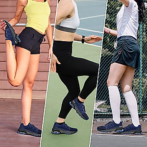 ADCORAN Women Running Shoes Air Cushion Shock Absorption Non Slip Sneakers Mesh Breathable Tennis Walking Shoes for Fitness Jogging Shopping Blue 6.5