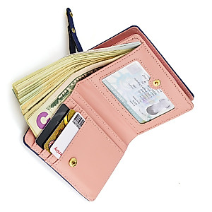 Girl's Short Cute Cat Purse, Buckle Zipper Cartoon Wallet, Small Clutch Handbag