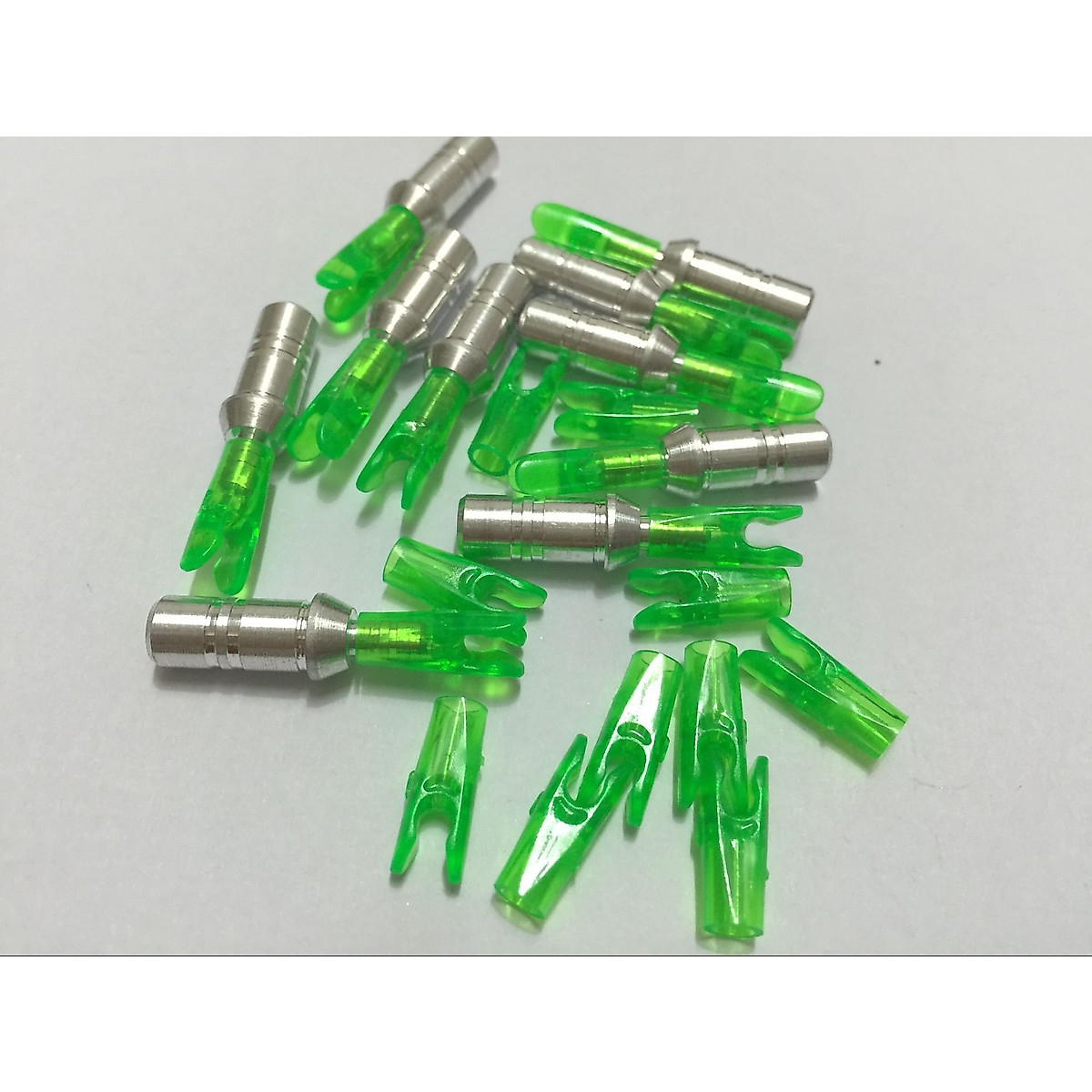 JIEXI HWYP Large Groove Pin Arrow Nocks Aluminum Arrow Nock Adapter Connector for ID 6.2 mm Arrow Pack of 50 (Nocks+Adapters)