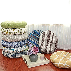 GGYDD Japanese Thicken Tatami Cushion,Round Quilted Seat Cushion Futon Comfort Chair Mats Non Slip Yoga Meditation Pad-m Diameter:58cm(23inch)