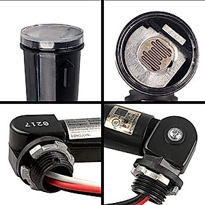 2 Pack Photocell Light Sensor Switch, Swivel Mount, 120-277V AC, Dusk to Dawn Security Light Detection, Hardwired, UL Listed, Photocell Light Control for LED Post Light, Wall Pack, Shoebox Lights