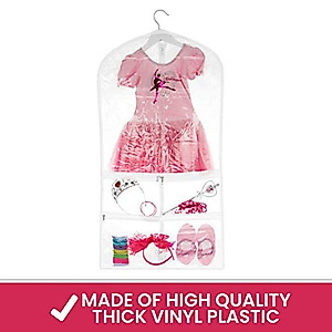 [Pack Of 2] Clear Dance Garment Bags For Dancers With Pockets