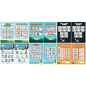Creanoso Delightful Primary English Educational Learning Posters (24-Pack) - Premium Quality Gift Ideas for Children, Teens, & Adults for All Occasions - Stocking Stuffers Party Favor & Giveaways