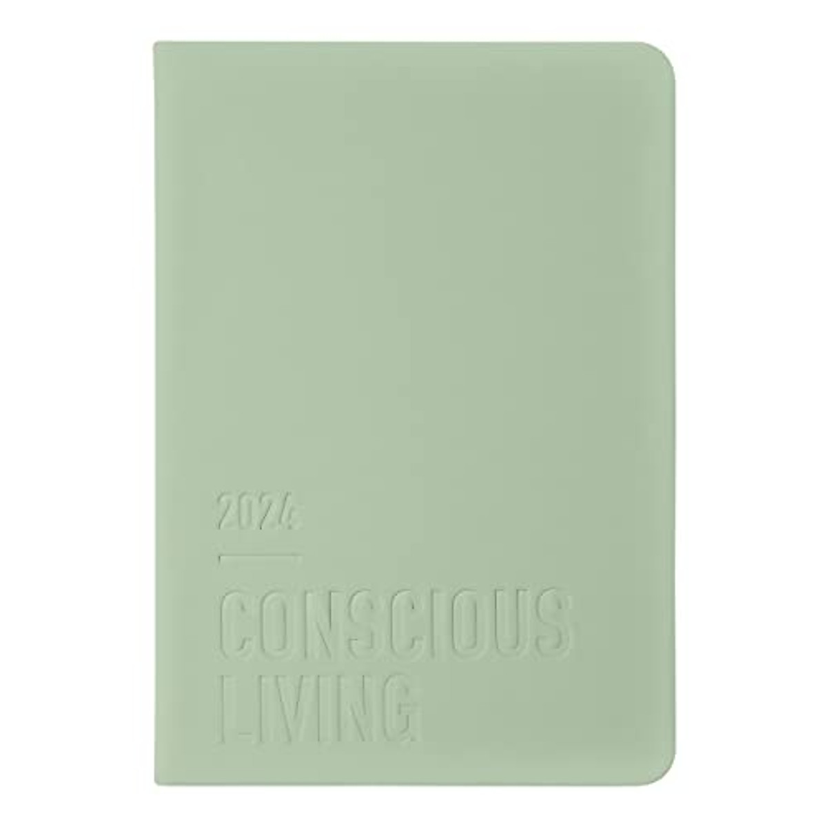 Letts Conscious Weekly/Monthly Planner, 12 Months, January to December, 2024, Sewn Binding, A5 Size, 8.25" x 5.875", Multilingual, Sage (C082396-24)