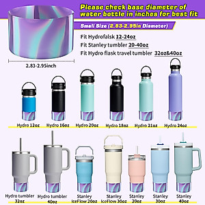 WUQID Protective Mixed Silicone Boot Sleeve 2PC Compatible with Stanley 20 30 40oz & Hydroflask 12oz-40oz Bottles/Tumbler Anti-Slip Bottom Sleeve Cover for All Bottles Bottom Width of 2.83-2.95in