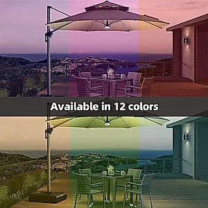 PURPLE LEAF Patio Umbrella Light with Remote Control 12 Color Brightness for Patio Umbrellas, Camping Tents or Outdoor Use (Black)