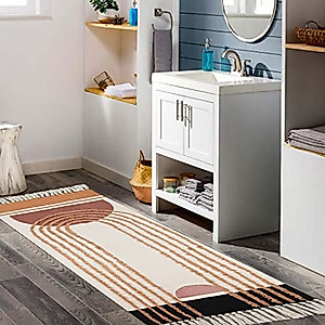 LEEVAN Hallway Runner Rug 2'x6' Washable Entryway Rug, Throw Rugs for Living Room Boho Runner Rug Woven Bedroom Rug Cotton Bathroom Rugs Farmhouse Long Carpet for Sink Foyer