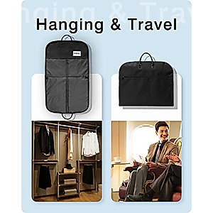 DYBHRD 47-Inch Travel-Suit-Bag Foldable Waterproof Garment Bags for Travel Hanging Clothes, Durable Oxford Fabric Portable Suit Carrier, Suitable for Men Travel