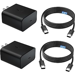 2Pack 45W USB C Super Fast Charger, Android Phone Wall Charger Fast Charging with 6.6FT USB Type C Cable for Samsung Galaxy S24 S23 Ultra/S23+/S22 Ultra/S22+/S22/S20/Note 10/20/Z Fold (6.6FT-2Pack)