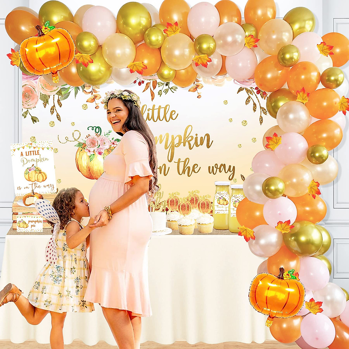 Little Pumpkin Baby Shower Decorations, Little Pumpkin Party Decorations for Rustic Fall Autumn Baby Shower Party Supplies, Halloween Thanksgiving Baby Shower Decor，A Little Pumpkin is On The Way