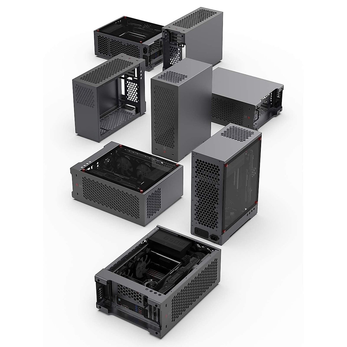 C1(C1 Upgraded Version)Micro ATX Computer Case for PC 2023 Mid Tower Aluminum Alloy Large Side Penetration MATX ITX Gaming Case in-Line Long Graphics Card ATX Power Supply 240 Water-Cooled Hard Drive