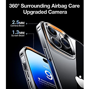 TORRAS Crystal Clear Designed for iPhone 14 Pro Max Case, [Ultra-Thin] [Anti-Yellowing] [Military Drop Protective] Slim Soft Silicone TPU Cover for iPhone 14 ProMax Case 6.7 Inch, Clear