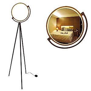 Syrinx Eclipse LED Floor Lamp, Modern Tripod LED Floor Lamp LED Ring Light for Living Rooms, Bedroom, Dorm Room, Office